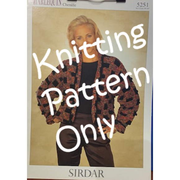 Sirdar | Art | New Sirdar 525 Harlequin Chenille Modern Jacket Sweater ...